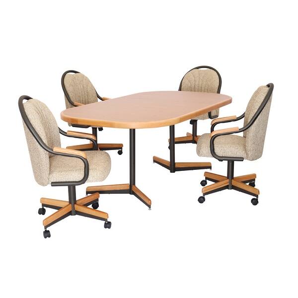 Caster Chair Company 5-Piece 42x[54/72] Oak Caster Castor Dining Set ...